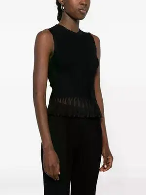 Sandro Ruffled Ottoman Knit Top