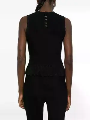 Sandro Ruffled Ottoman Knit Top