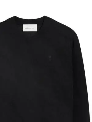 AMI Paris De Coeur Crew Neck Sweater - Black