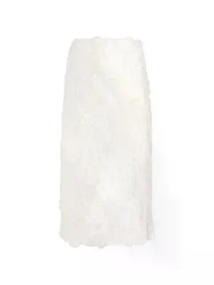 Proenza Schouler Dalma Floral-Jacquard Skirt White