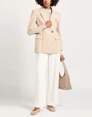Brunello Cucinelli Double-breasted Blazer With Embroidered Logo