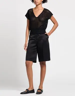 Agnona Silk And Cotton Open-knit Sweater - Black