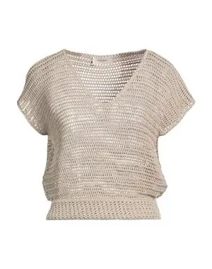 Agnona Silk And Cotton Open-Knit Sweater Grey