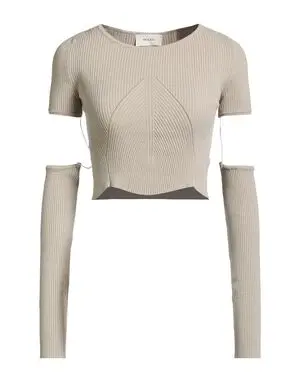 VICOLO Cropped Knit Top With Detachable Sleeves