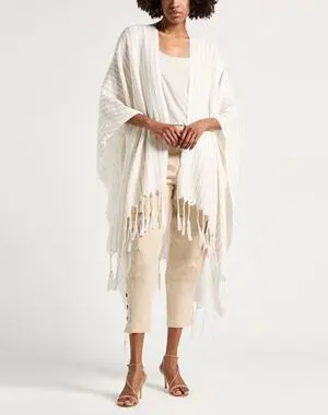 Brunello Cucinelli Woven Cape With Metallic Striped Detail