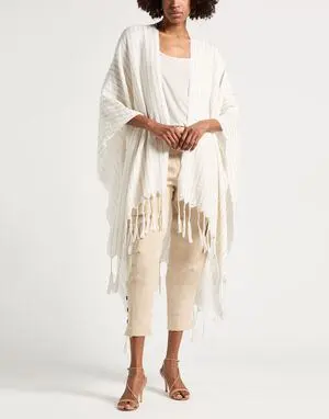 Brunello Cucinelli Woven Cape With Metallic Striped Detail