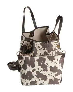 LAURA DI MAGGIO Leather Animal Print Shopper Bag - Brown