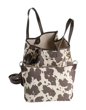 LAURA DI MAGGIO Leather Animal Print Shopper Bag - Brown
