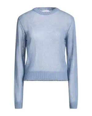 Brunello Cucinelli Knitted Sweater In Mohair And Wool Blend - Blue