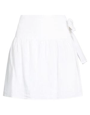 120% Lino Linen Mini Wrap Skirt - White
