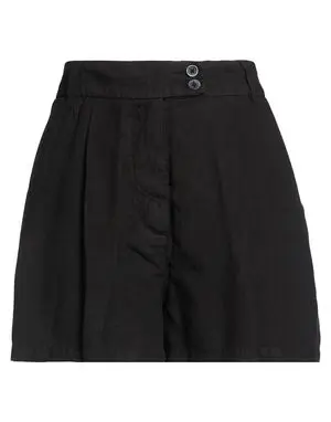 120% Lino Linen High Waisted Shorts - Black