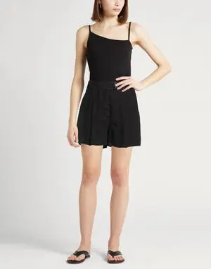 120% Lino Linen High Waisted Shorts - Black