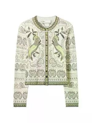 Tory Burch Printed Wool Cardigan