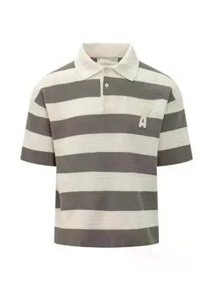 Ami Paris Spread Collar Polos For Men