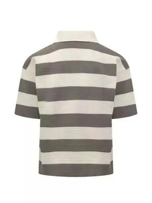 AMI Paris De Coeur Striped Polo Shirt - Neutrals