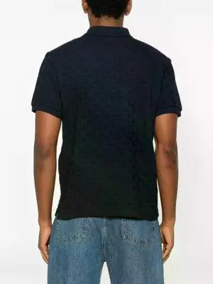 Sandro Square-pattern Polo Shirt - Blue