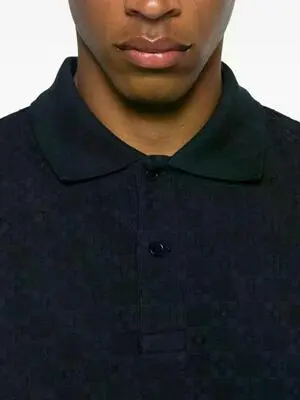 Sandro Square-pattern Polo Shirt - Blue