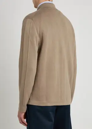 Canali Modal And Cotton-blend Cardigan - Brown
