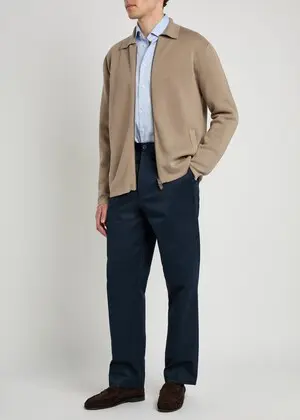 Canali Modal And Cotton-blend Cardigan - Brown
