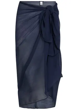 AWAY THAT DAY Santorini Chiffon Sarong Navy