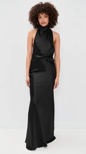 Misha Collection The Cameron Satin Maxi Dress