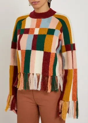 ALEMAIS Marojerelle Checked Wool-blend Jumper - Multicoloured