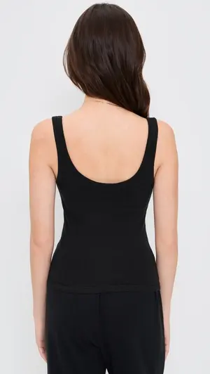 LESET Laura Scoop Neck Tank - Black
