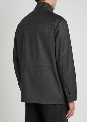 Canali Funnel-neck Wool Jacket