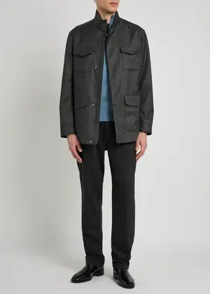 Canali Funnel-neck Wool Jacket