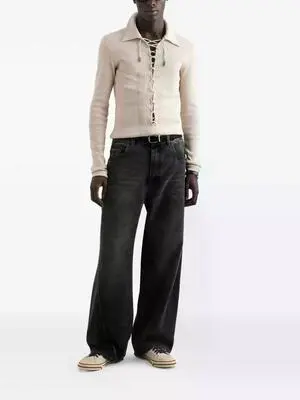 Dolce & Gabbana Lace-up Ribbed Top