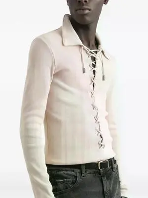 Dolce & Gabbana Lace-up Ribbed Top