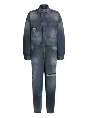 Dolce & Gabbana Distressed Denim Jumpsuit - Blue