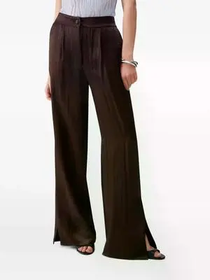 Liu Jo Slit-satin Trousers - Brown