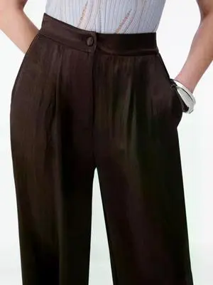 Liu Jo Slit-satin Trousers - Brown