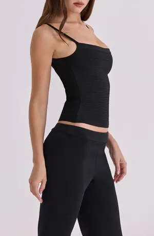 House Of Cb The Body Bandage Top - Black
