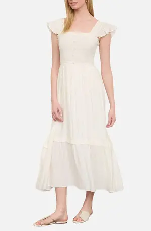 BLU PEPPER Smocked Bodice Tiered Maxi Dress