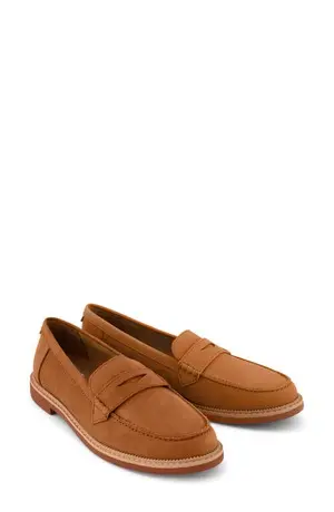 Toms Leather Penny Loafer - Medium Brown