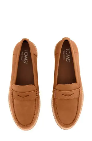 Toms Leather Penny Loafer - Medium Brown