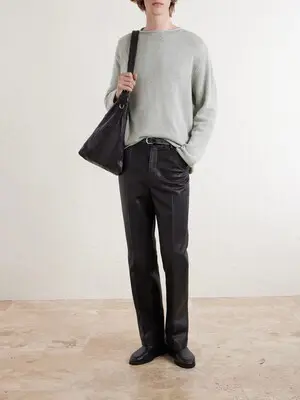 Auralee Straight-leg Full-grain Leather Trousers