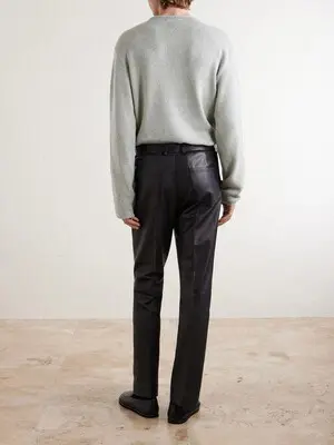 Auralee Straight-leg Full-grain Leather Trousers