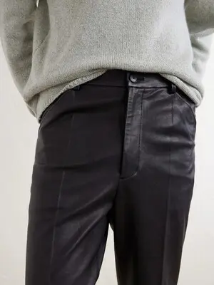 Auralee Straight-leg Full-grain Leather Trousers