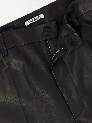 Auralee Straight-leg Full-grain Leather Trousers