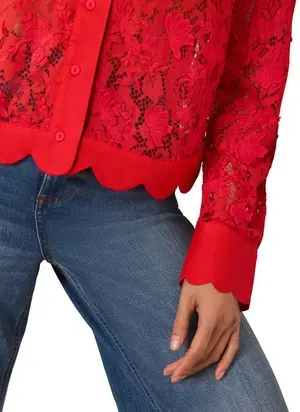 Mint Velvet Lace Cropped Shirt
