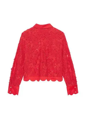 Mint Velvet Lace Cropped Shirt