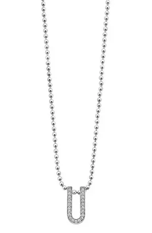 Lagos Caviar Spark Diamond Pendant Necklace & Hoop Earrings Set