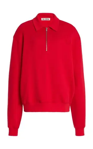Eterne Half-zip Cotton-modal Sweatshirt - Red