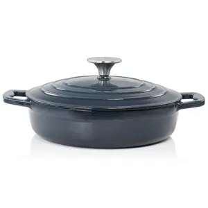 MEGACHEF 2 Quart Round Enameled Cast Iron Braiser Pan