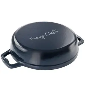 MEGACHEF 2 Quart Round Enameled Cast Iron Braiser Pan