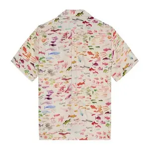 Vilebrequin Linen Bowling Shirt Pescadorvbq X Fabrice Hyber - Paper