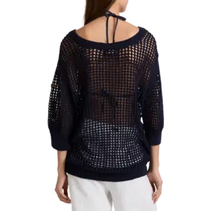 Vilebrequin Crochet Organic Cotton And Linen Sweater - Navy